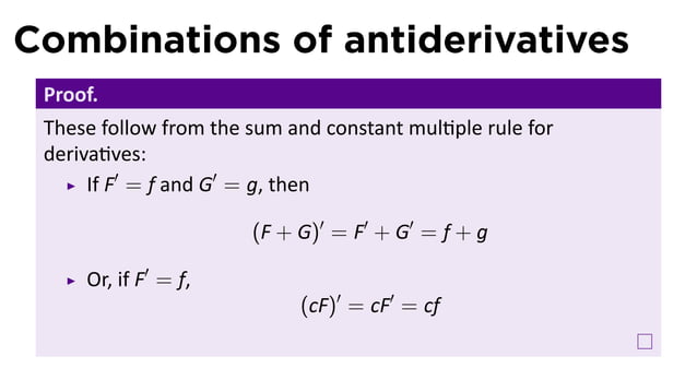Lesson 23: Antiderivatives (slides) | PPT