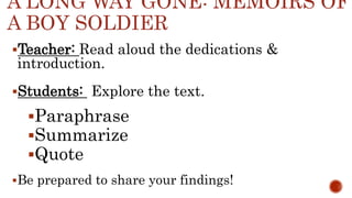 Memoirs of a Boy Soldier | PPTX