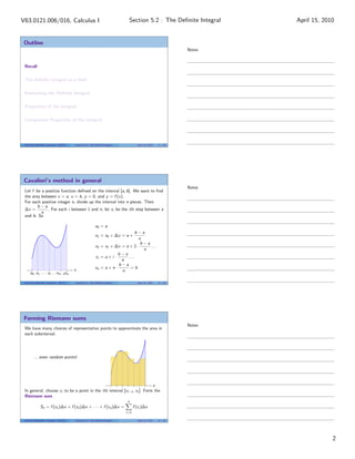 Lesson 23: The Definite Integral (handout) | PDF