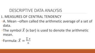 Lesson 23 planning data analyses using statistics | PPTX