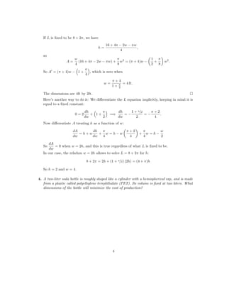 Lesson 24: Optimization (worksheet solutions) | PDF