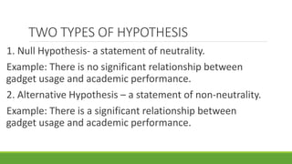 Lesson 24 testing the hypothesis | PPTX