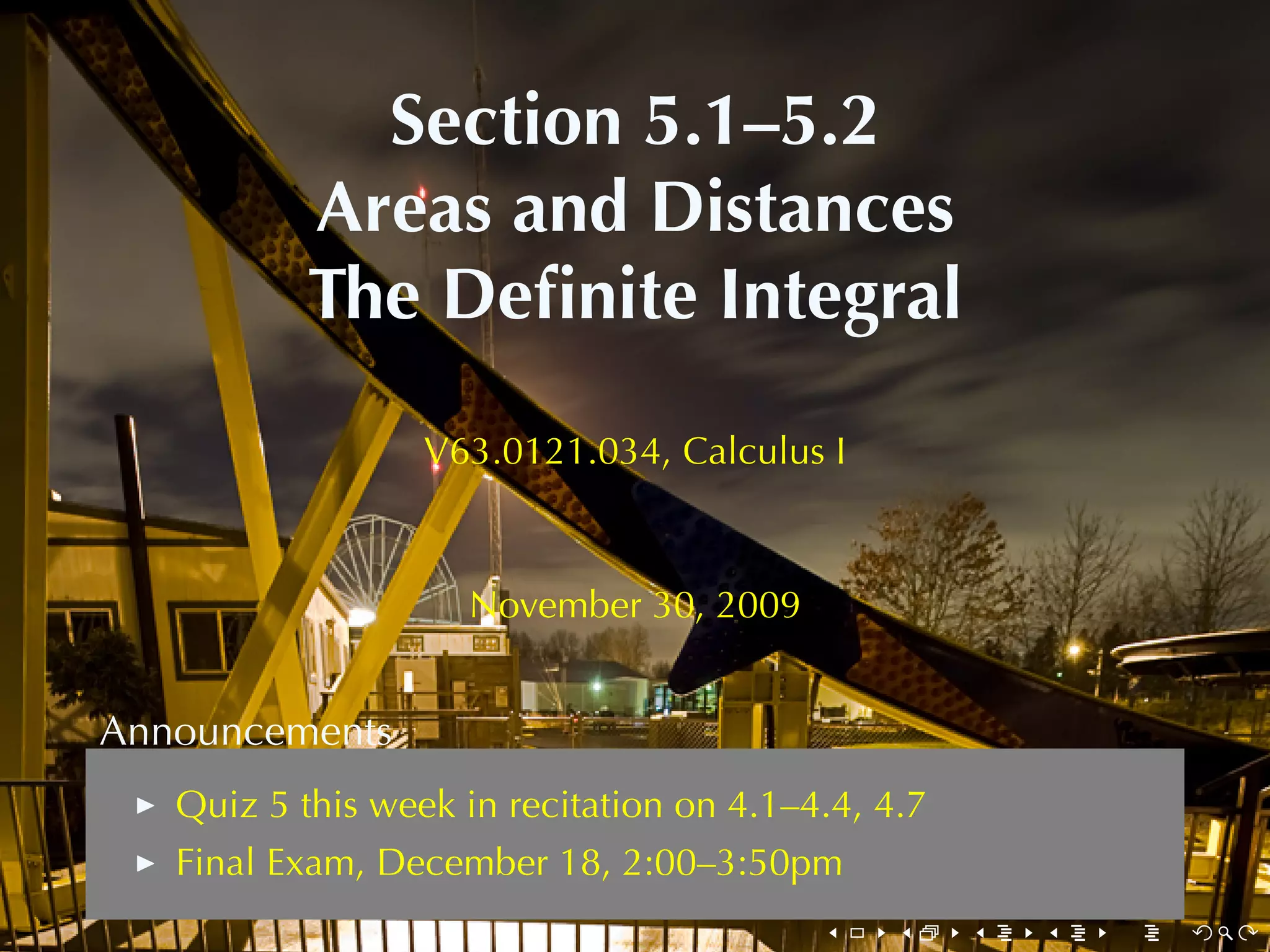 Lesson 25: Areas and Distances; The Definite Integral | PDF