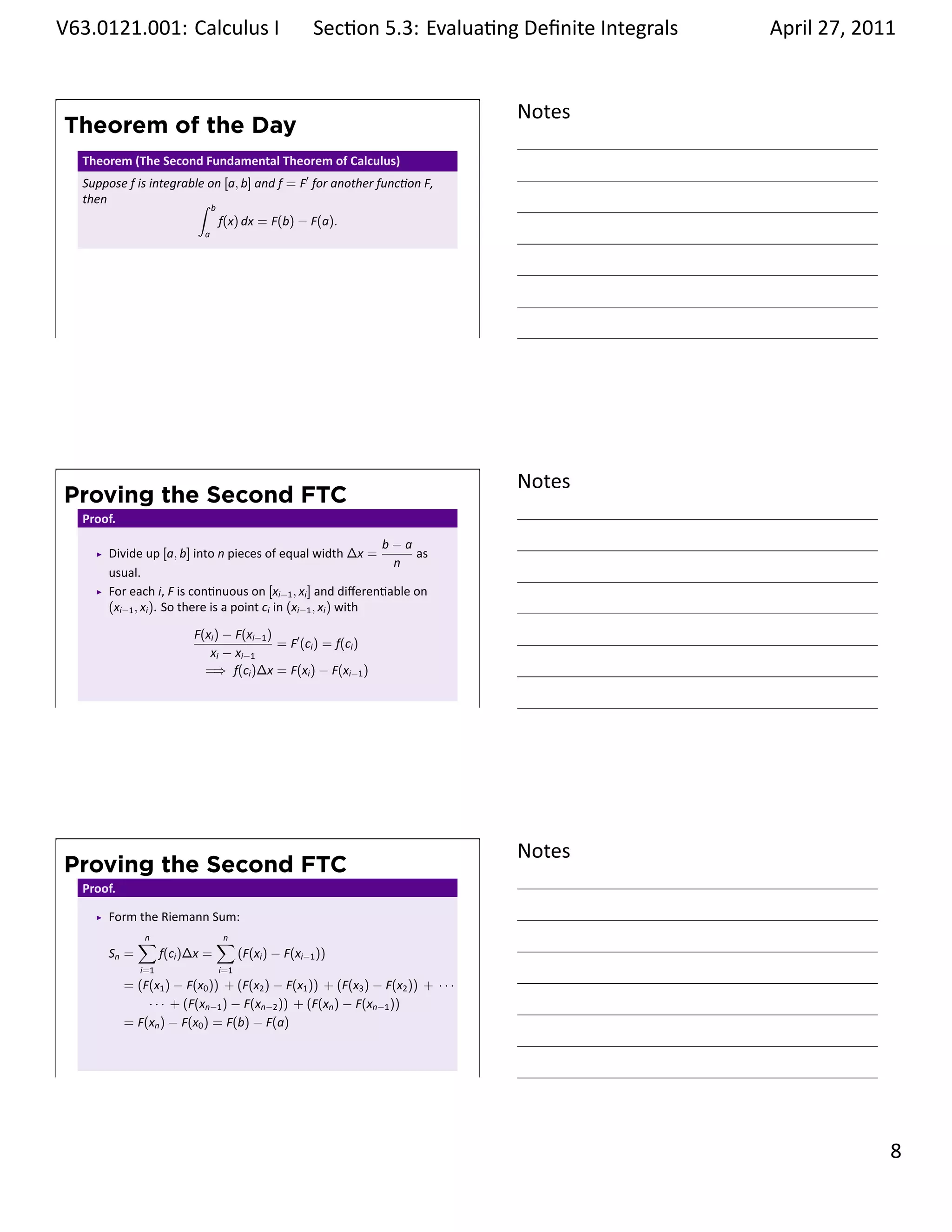 Lesson 25: Evaluating Definite Integrals (handout) | PDF | Physics ...