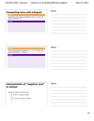 Lesson 25: Evaluating Definite Integrals (handout) | PDF | Physics | Science