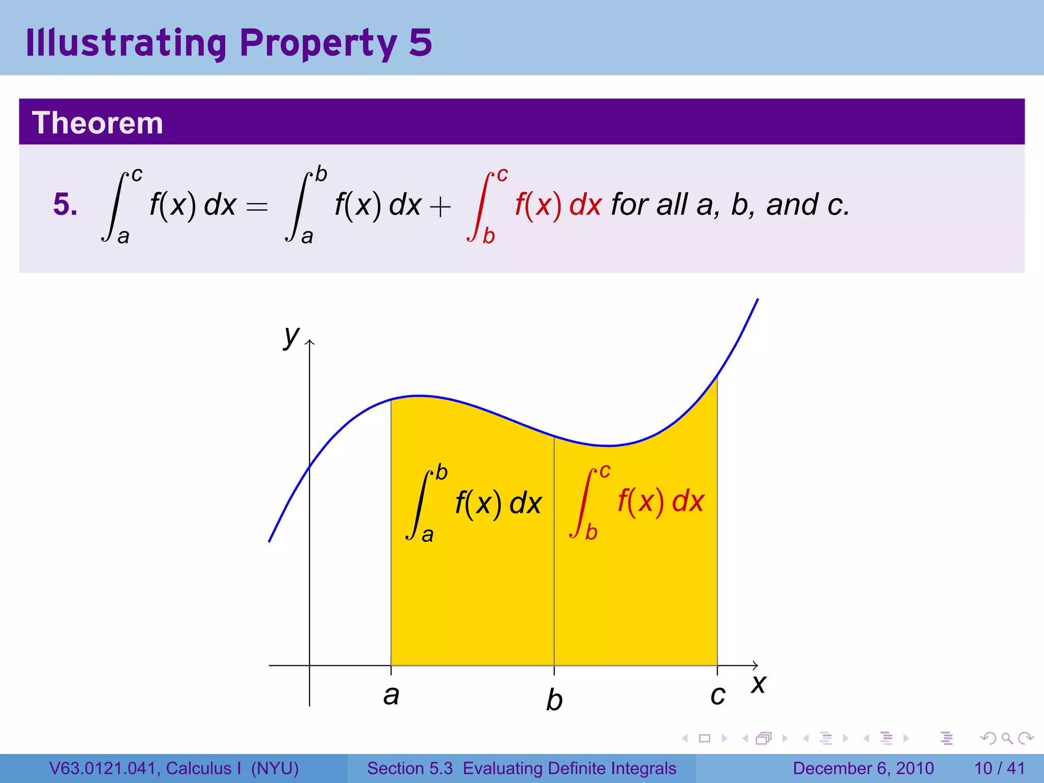 Lesson 25: Evaluating Definite Integrals (Section 041 slides) | PDF