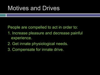 Facilitating Human Learning, Motivations and Drives | PPT