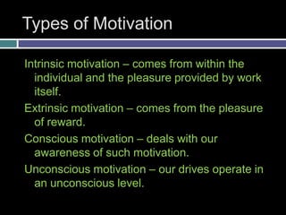 Facilitating Human Learning, Motivations and Drives | PPTX
