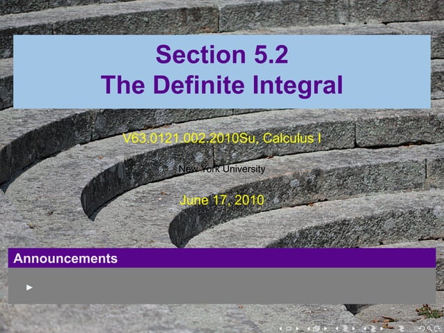 Lesson 25: The Definite Integral | PPT
