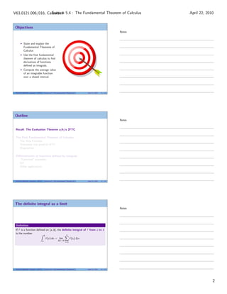 Lesson 25: The Fundamental Theorem of Calculus (handout) | PDF