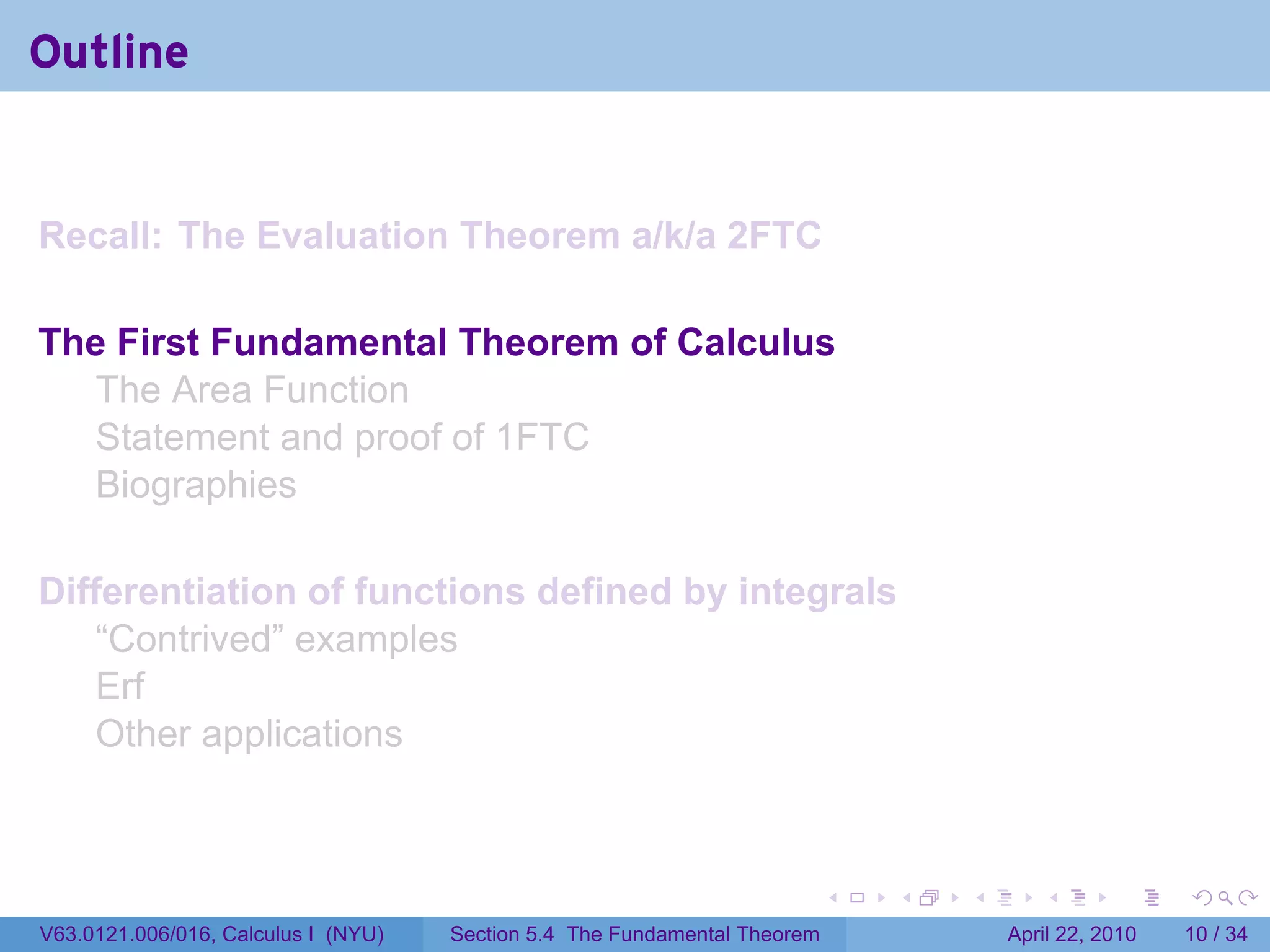 Lesson 25: The Fundamental Theorem of Calculus | PPT