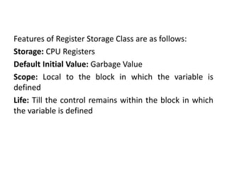 Lesson 26 c programming ( union, storage classes) | PPTX | Programming Languages | Computing