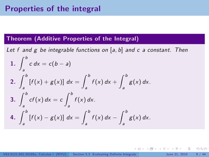 Lesson 26 Evaluating Definite Integrals