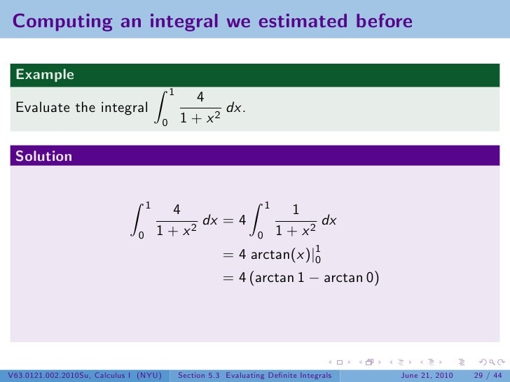 Lesson 26: Evaluating Definite Integrals