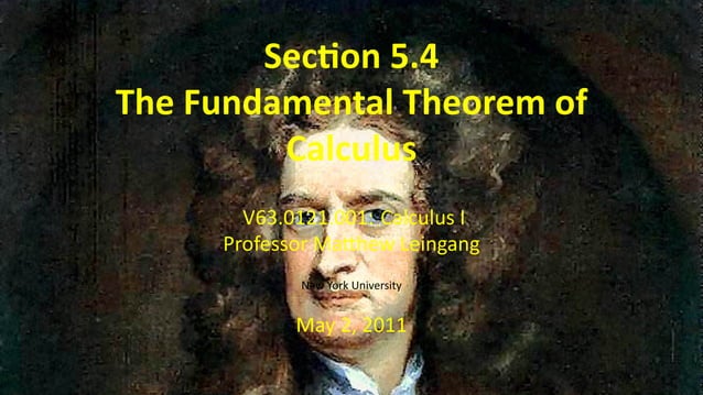 Lesson 26: The Fundamental Theorem of Calculus (slides) | PDF