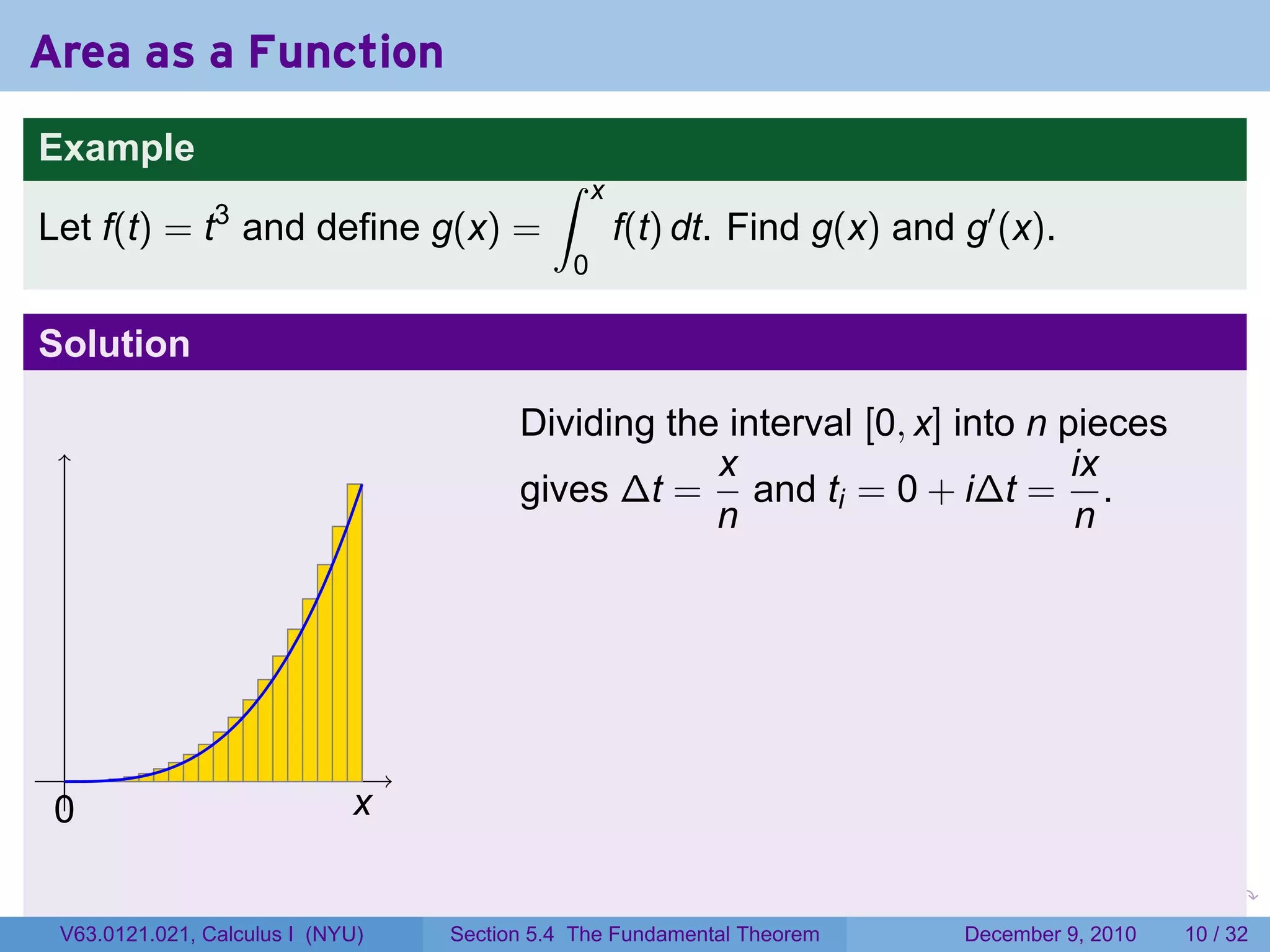 Lesson 26: The Fundamental Theorem of Calculus (Section 021 slides ...