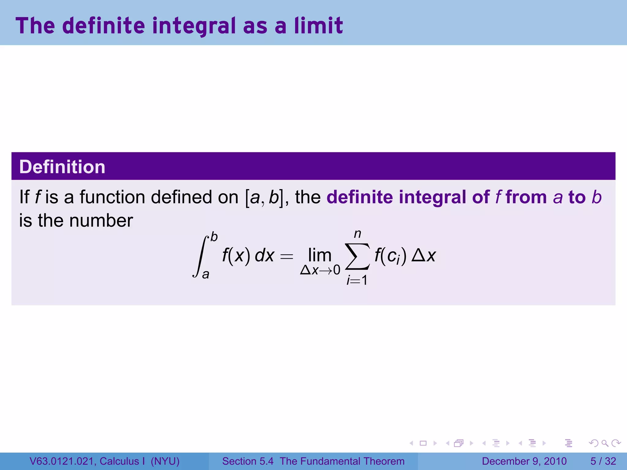Lesson 26: The Fundamental Theorem of Calculus (Section 021 slides) | PDF | Web Development ...