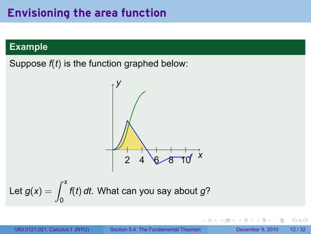 Lesson 26: The Fundamental Theorem of Calculus (Section 021 slides) | PPT