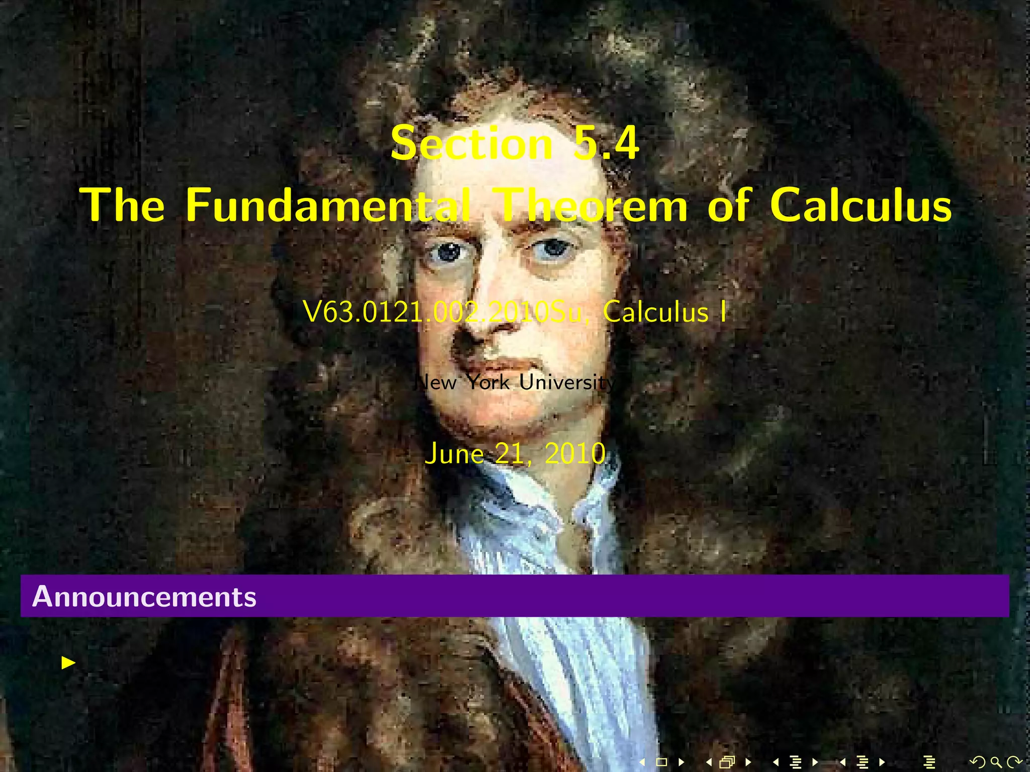 Lesson 27: The Fundamental Theorem of Calculus | PDF | Physics | Science