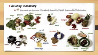 Food vocabulary and eating habits in english | PPT