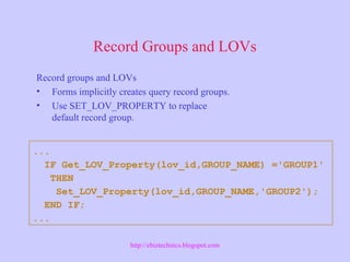 Oracle Forms: Record Groups | PPT