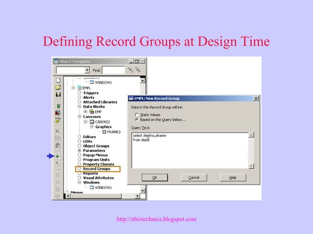 Oracle Forms Record Groups Ppt Databases Computer Software And
