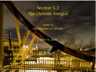 Lesson 26: The Definite Integral | PPT