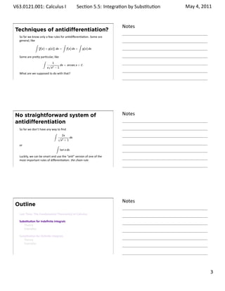 Lesson 27: Integration by Substitution (handout) | PDF