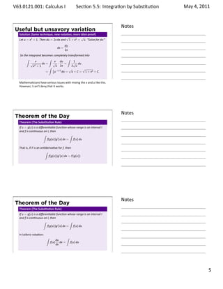 Lesson 27: Integration by Substitution (handout) | PDF