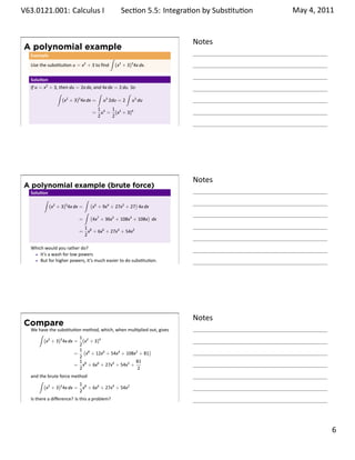 Lesson 27: Integration by Substitution (handout) | PDF