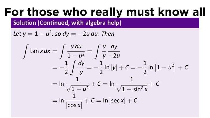Lesson 27: Integration by Substitution (slides)