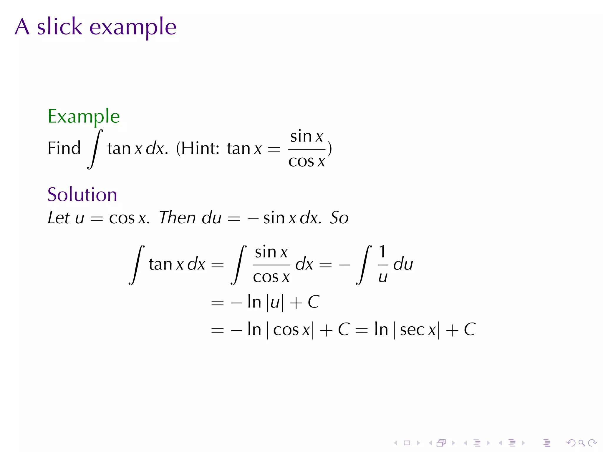 Lesson 27: Integration by Substitution (Section 10 version) | PPT