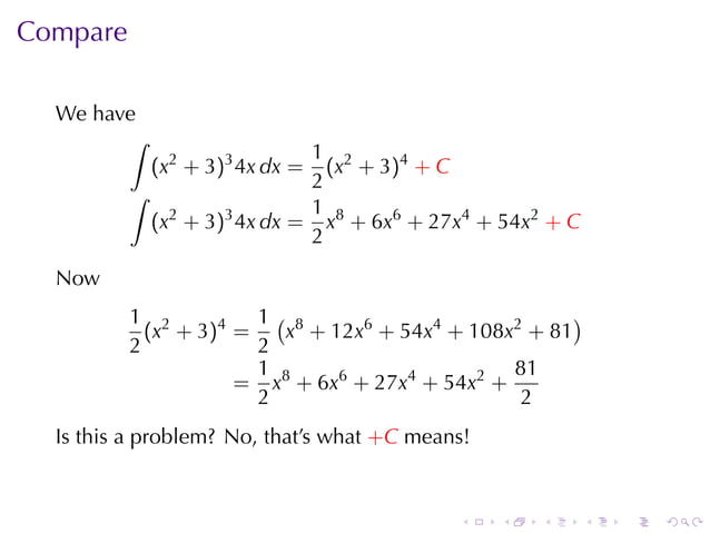 Lesson 27: Integration by Substitution (Section 10 version) | PPT