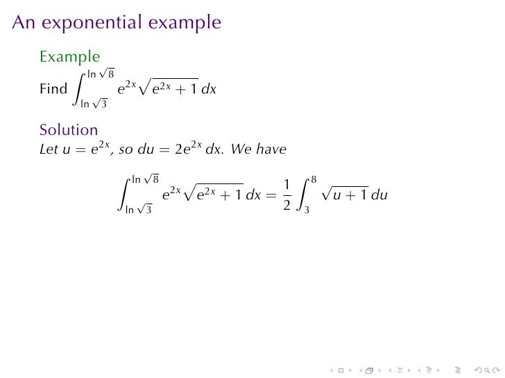 Lesson 27: Integration by Substitution, part II (Section 10 version)