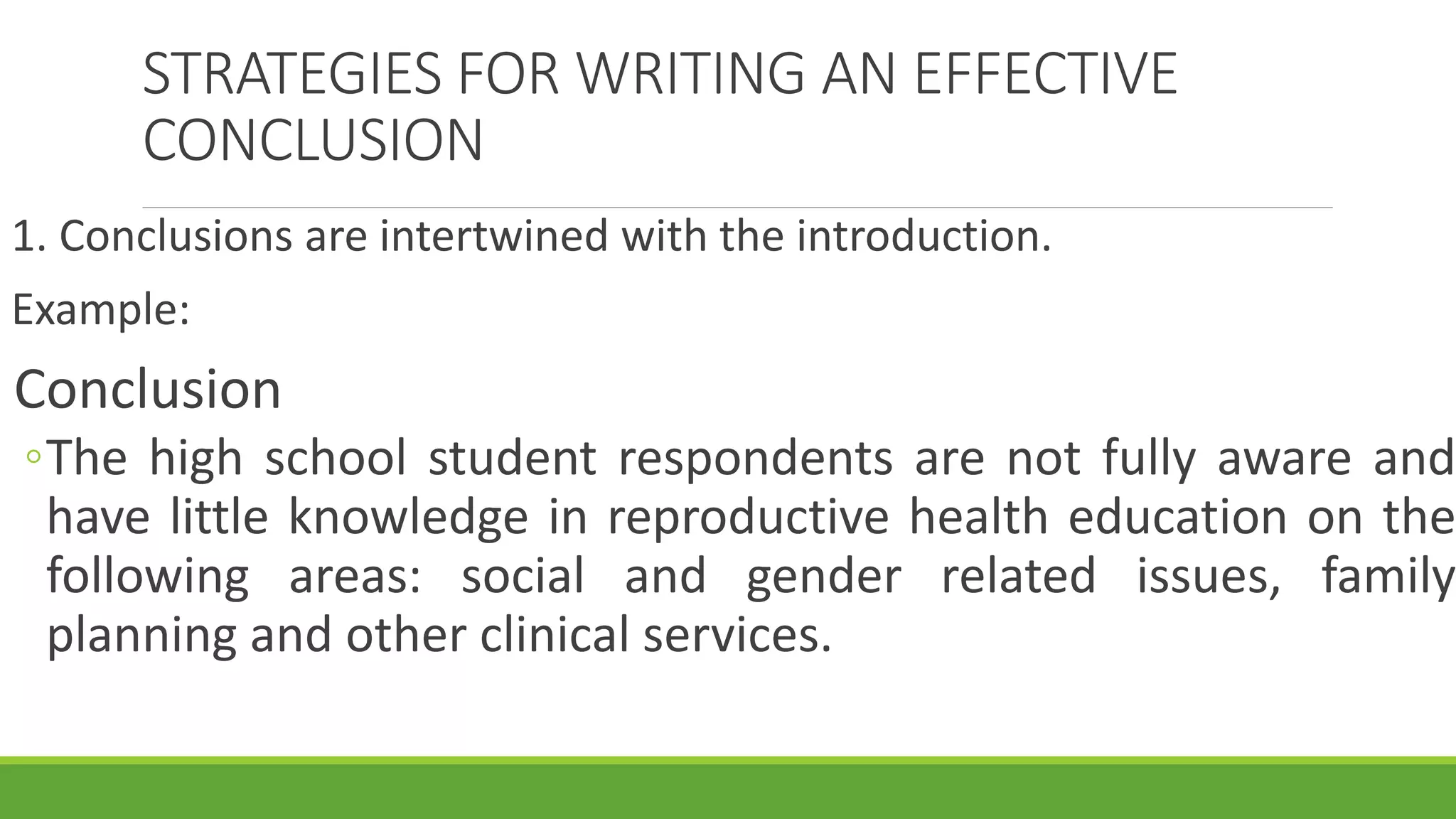 Lesson 28 drawing logical conclusions from research findings | PPTX