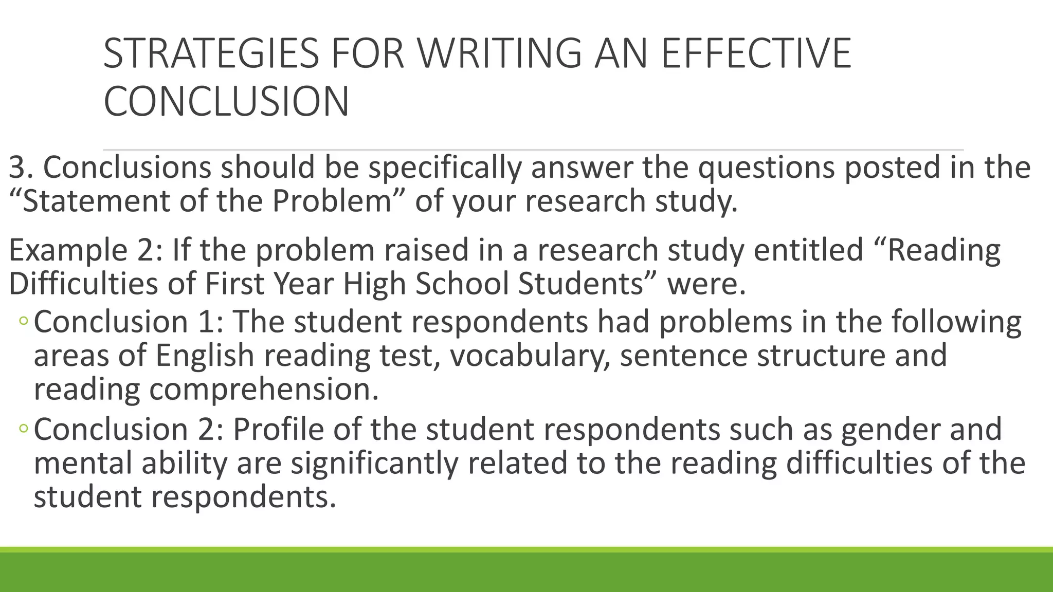 Lesson 28 drawing logical conclusions from research findings | PPTX
