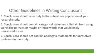 Lesson 28 drawing logical conclusions from research findings | PPTX