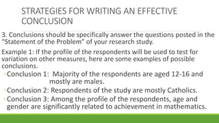 Lesson 28 drawing logical conclusions from research findings | PPTX