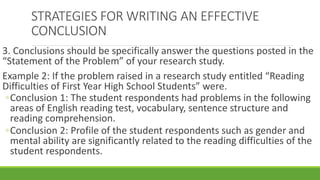Lesson 28 drawing logical conclusions from research findings | PPTX