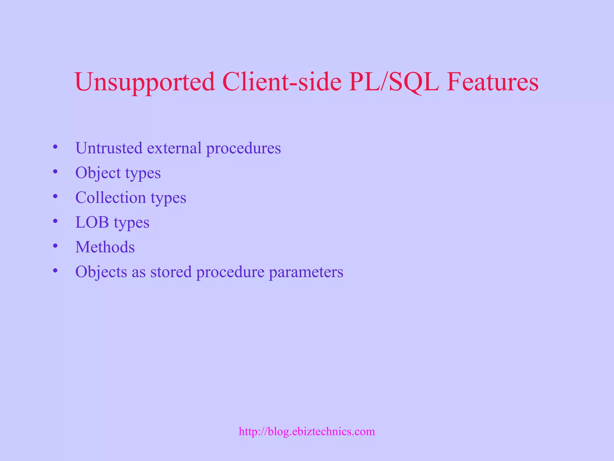 Oracle Forms Oracle Server Features Ppt 7547