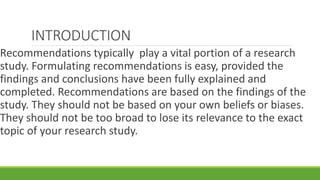 Lesson 29 formualting recommendations | PPTX