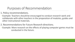 Lesson 29 formualting recommendations | PPTX