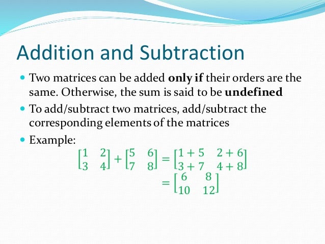Lesson 2 A Matrix Addition And Subtraction