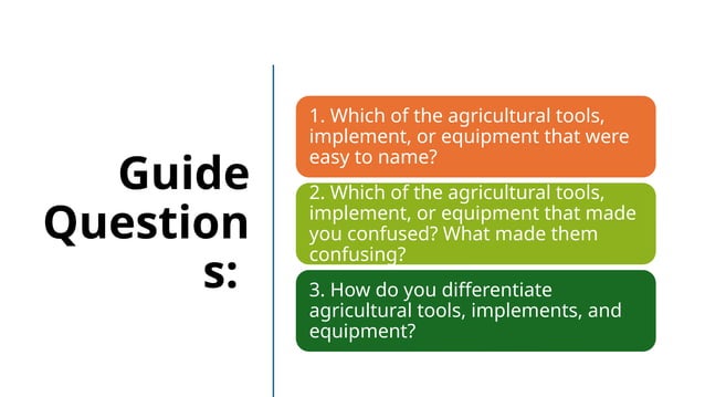 Grade 7 AFA Lesson 2 Agricultural Tools, Farm implements, and Farm ...