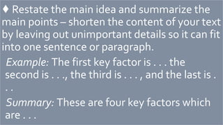 Connecting Ideas and Summing Up | PPT