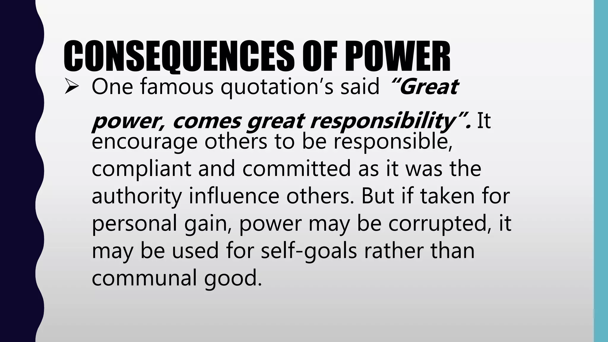 THE POLITICAL IDEOLOGIES / NATURE, TYPES AND CONSEQUENCES OF POWER | PPTX