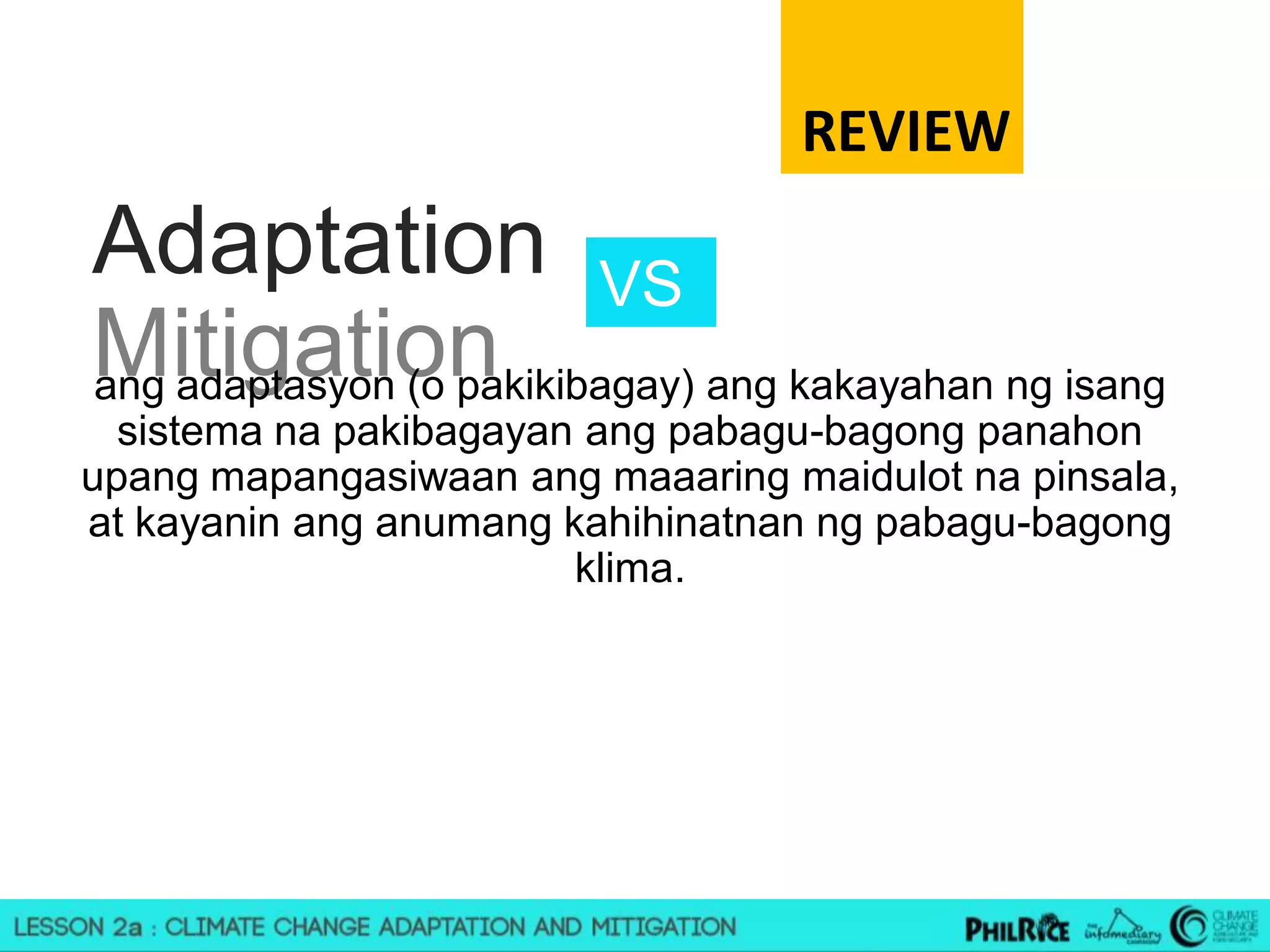 Climate Change: Adaptation and Mitigation - Palayamanan | PDF