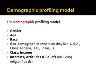 GCSE Lesson 2 Audience: Demographic profiling model | PPTX
