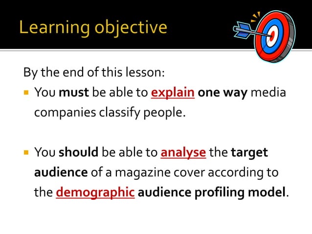 GCSE Lesson 2 Audience: Demographic profiling model | PPTX