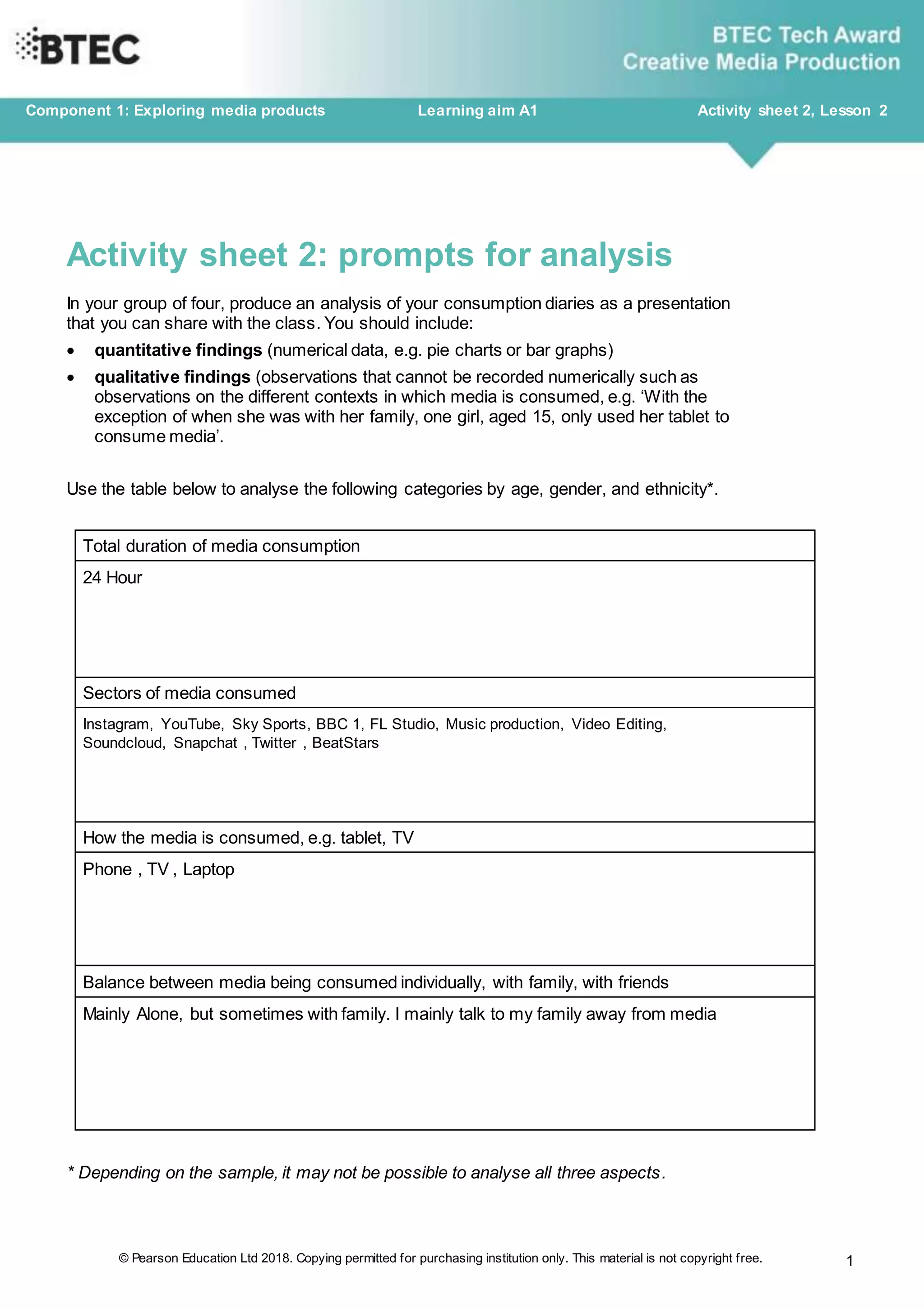 Lesson 2 audiences worksheet | PDF